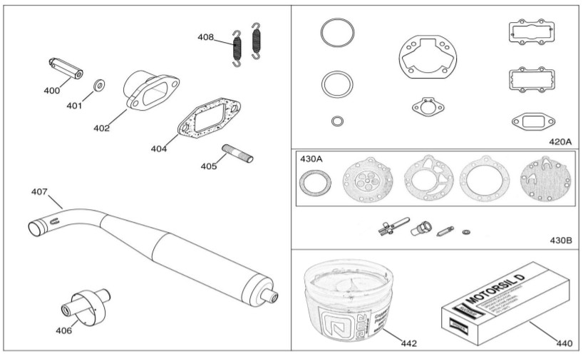 IAME KA100 REEDJET EXHAUST & GASKET KIT