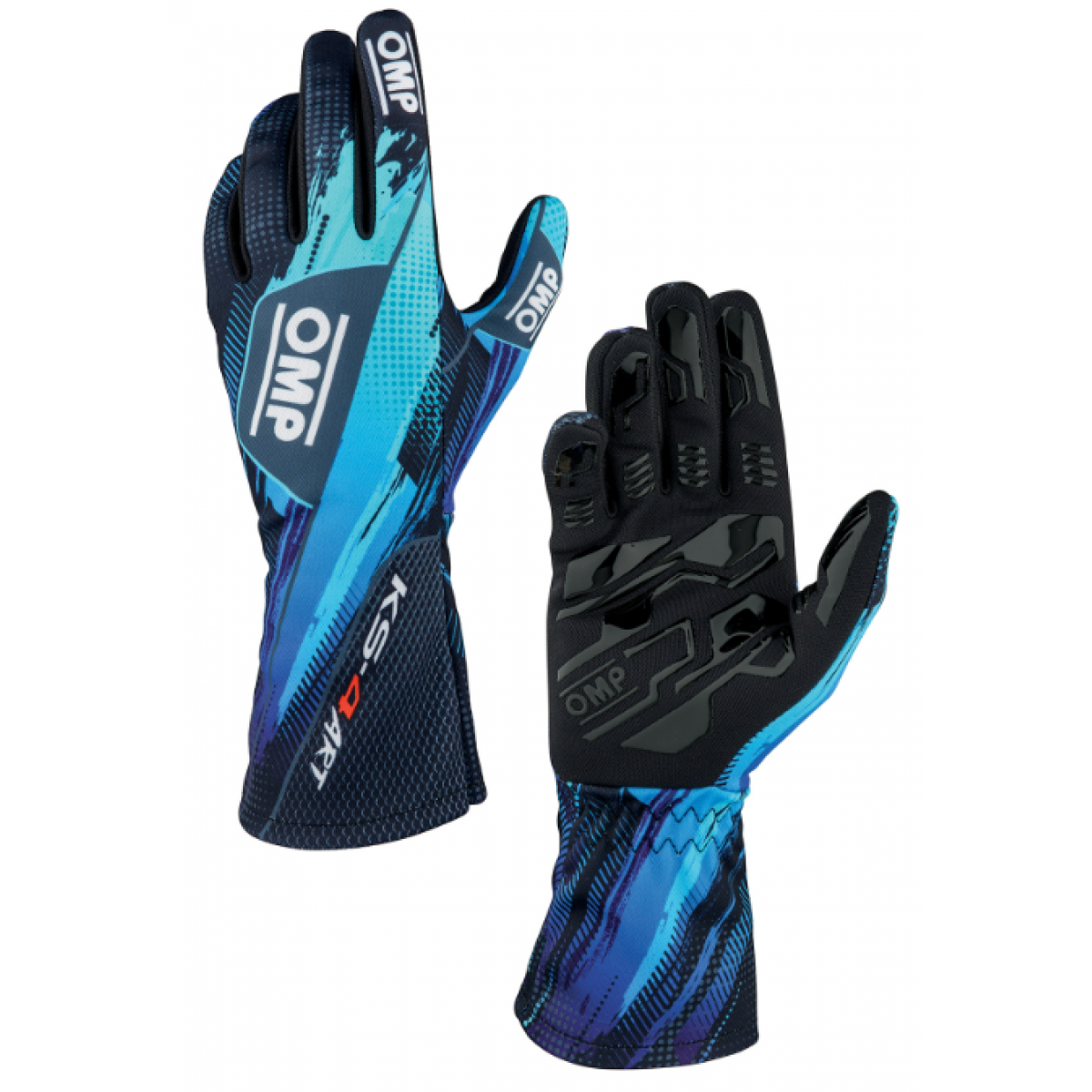OMP gloves model KS-4 ART color Black - Cyan
